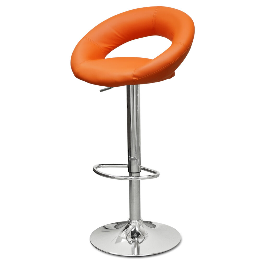 Стул Mira STOOL MARKET оранжевый, экокожа, металл, мягкое сиденье, без подлокотников