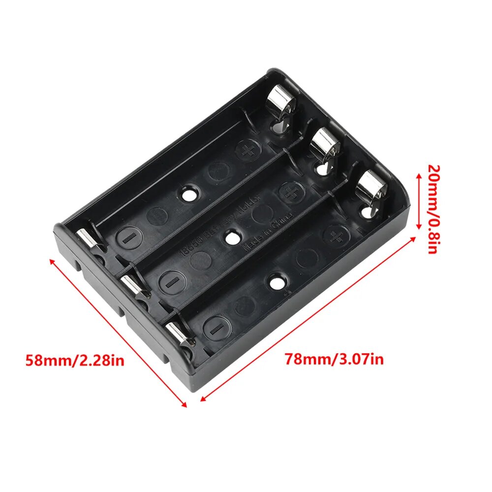 Держатель батарей 4x18650, черный