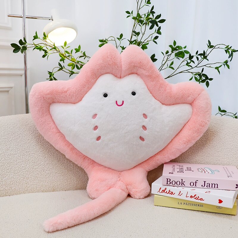 Мягкая игрушка-подушка в виде манта-рея из мультфильма, плюшевая игрушка для девочек, чтобы спать на кровати, в