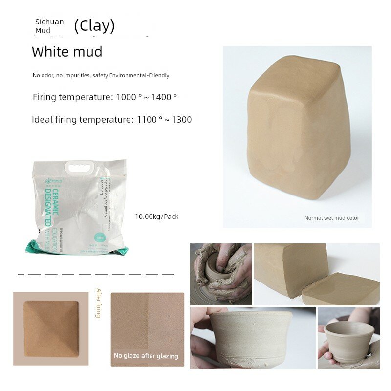 Креативная глина, фарфоровая глина, высокобелая глина из Цзиндэчжэня, сверхбелая глина, глина для обучения гончарному