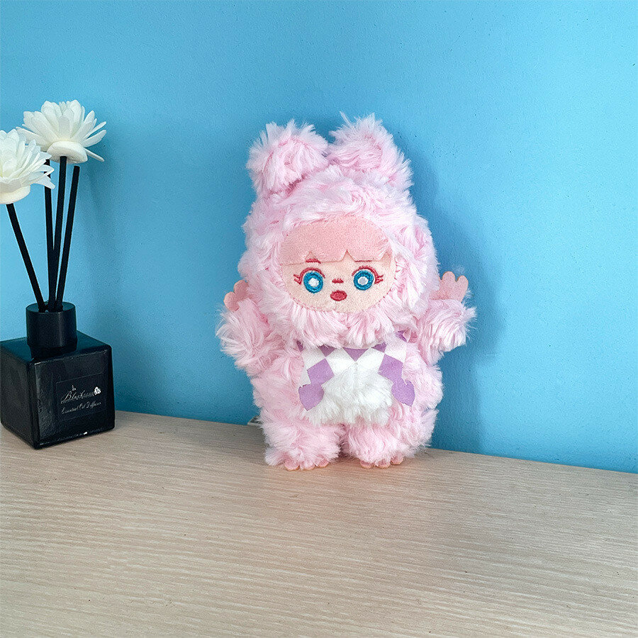 Cute and colorful plush elf rabbit keychain decorative stuffed toy for kids