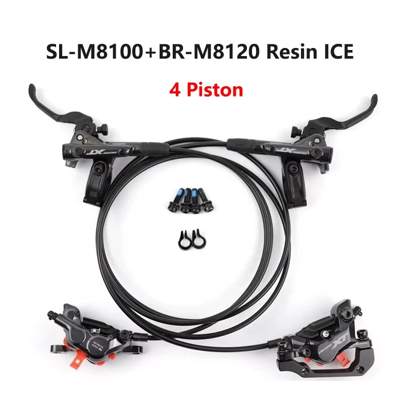 SHIMANO MT410 Гидравлические дисковые тормоза 2 поршня черные Черный, M8120 Resin Ice