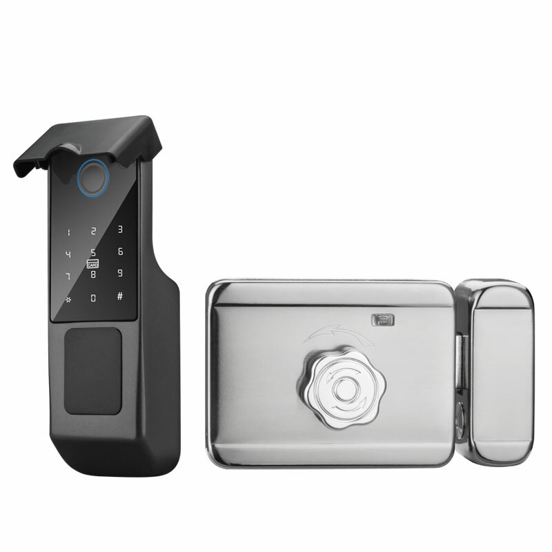 Умный дверной смарт-замок с приложением Tuya, с Wi-Fi, отпечаток пальца, пароль, карта ключ, защита IP65