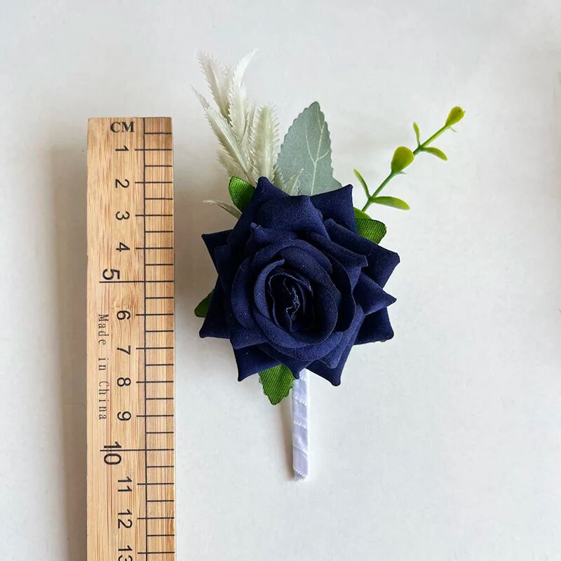 Шелковая бутоньерка синяя Темно-синий, Boutonniere F