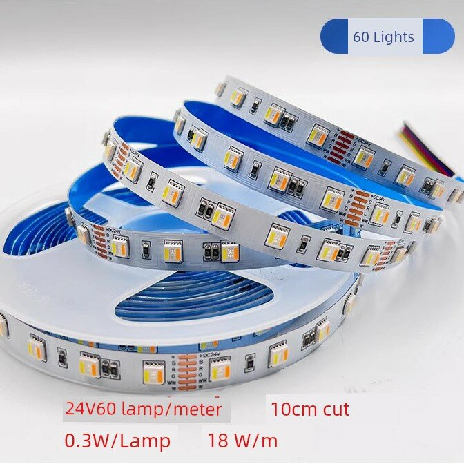 24В/Светодиодная RGB+CW 60 светодиодов на 12 мм, голая плата, 12 мм ширины, для DIY проектов