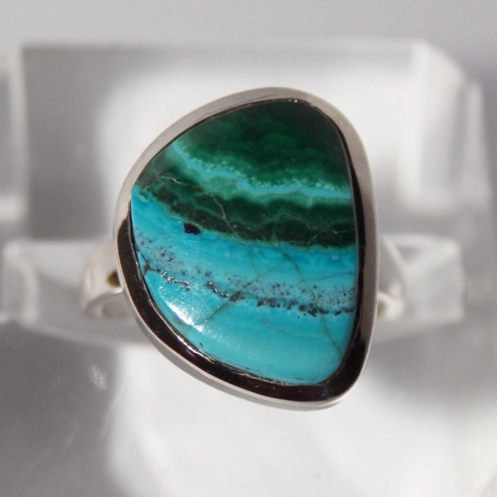 Кольцо-кулон, малахит, хризоколла