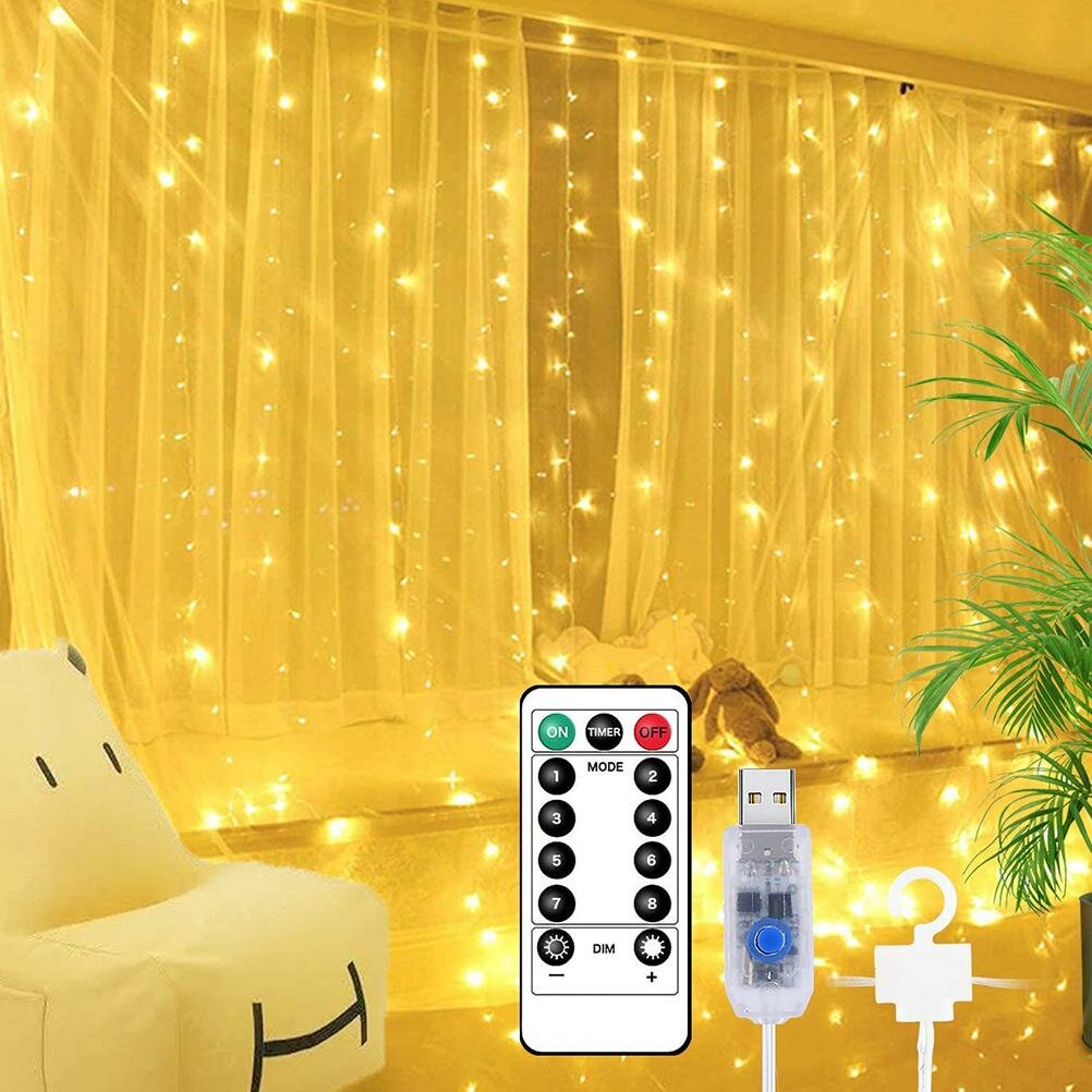 Светодиодный занавес, светящийся в окно, водонепроницаемый, привлекающий внимание водопад, светящийся в окно для комнаты, балкона, палатки