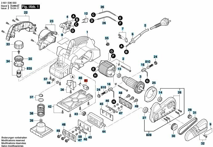 1619PA8012 Ограждение ножа для Bosch GHO 6500