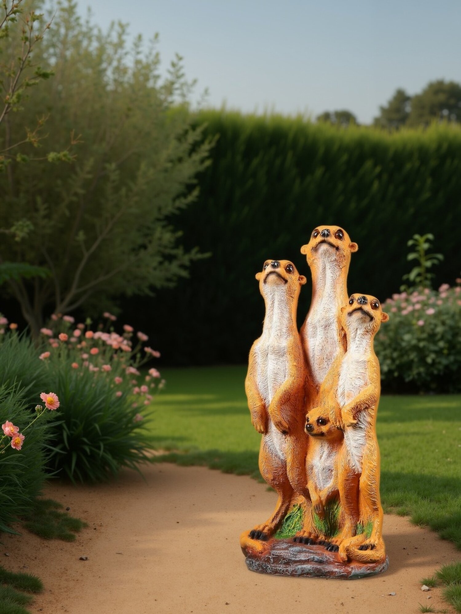 Садовая фигура Хорошие сувениры "Сурикаты четверка", 16х22х49 см