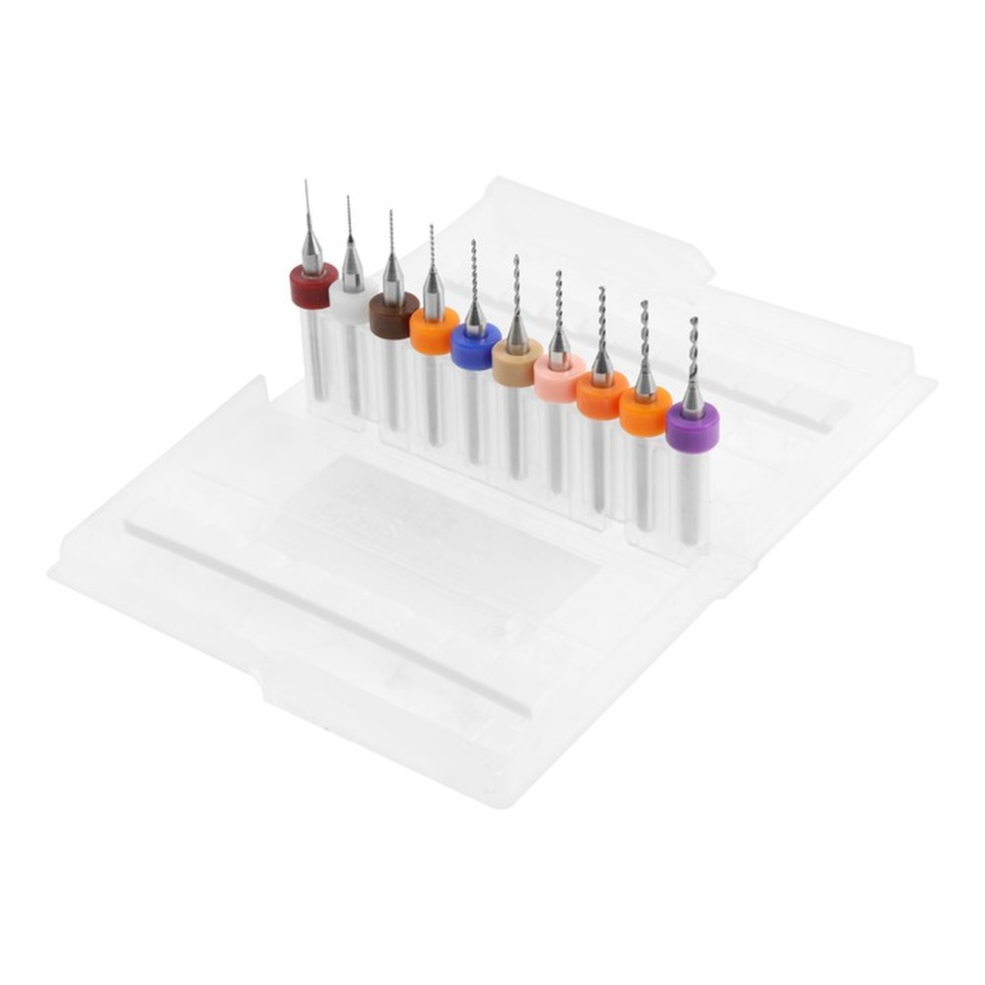 Набор сверл для ЧПУ печатных плат тундра, карбид вольфрама, 0.3 - 1.2 мм, 3.2 мм, 10 шт. 10090358