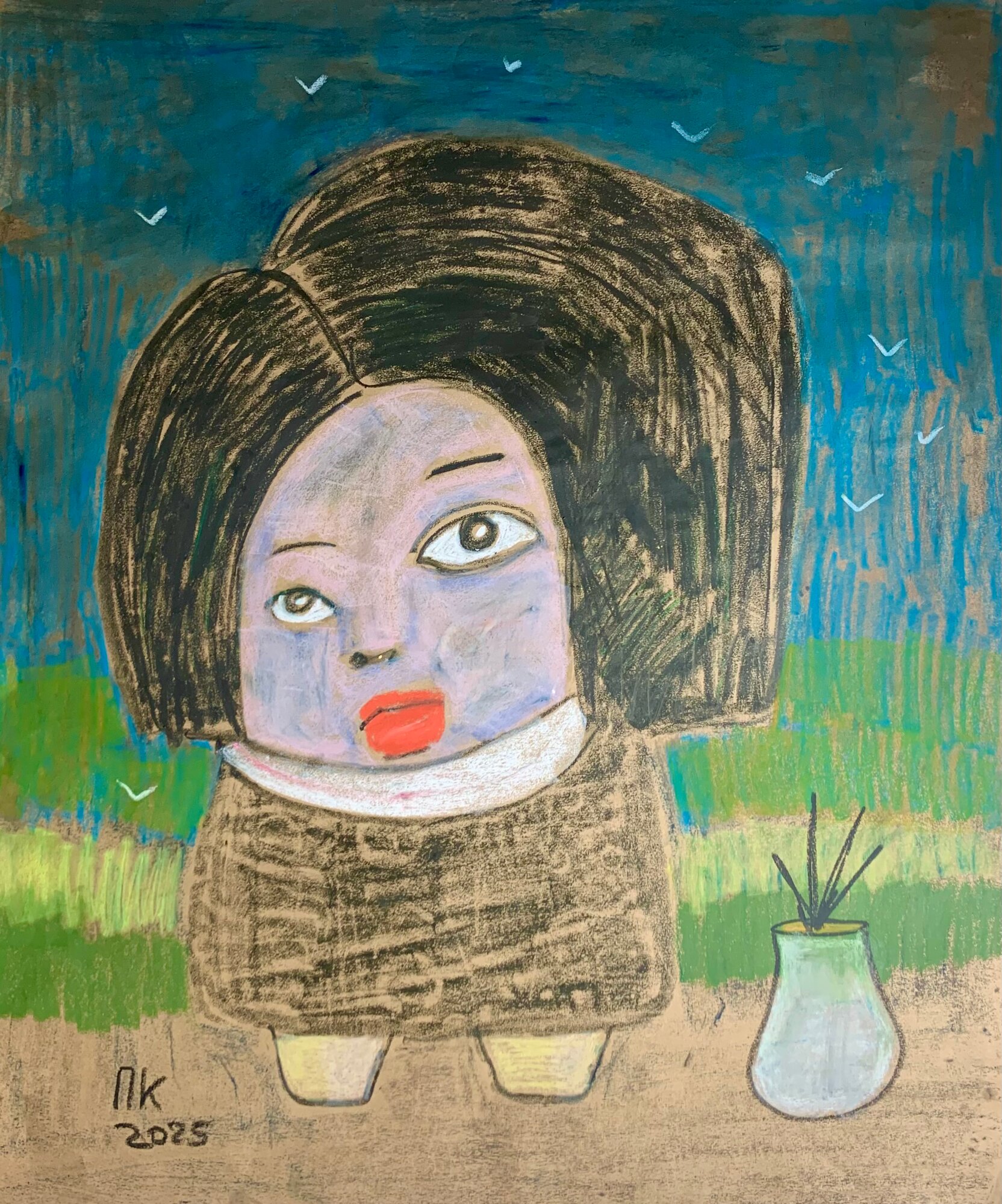 Авторский рисунок пастелью на бумаге. Procrastination. Day 226. Художник Курагин Павел. Размер 70х84 см.