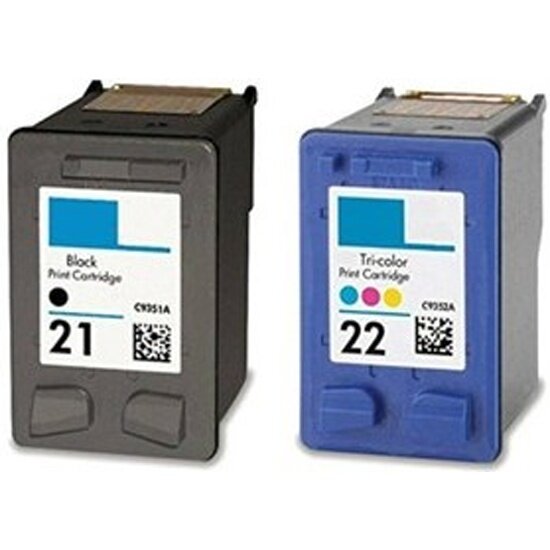 Комплект картриджей T2 IC-H21XL/22XL_MP (21XL/C9351CE;22XL/C9352CE) для HP Deskjet 3910/3918/3920/3930/3930v/3938/3940/3940v/D1360D1400/D1460/D1468/D1470/D1550/D1560/D1568/D2330/D2360/D2400/D2430/D2460/F2100/F2110/F2180 с чипом 475+415 стр.