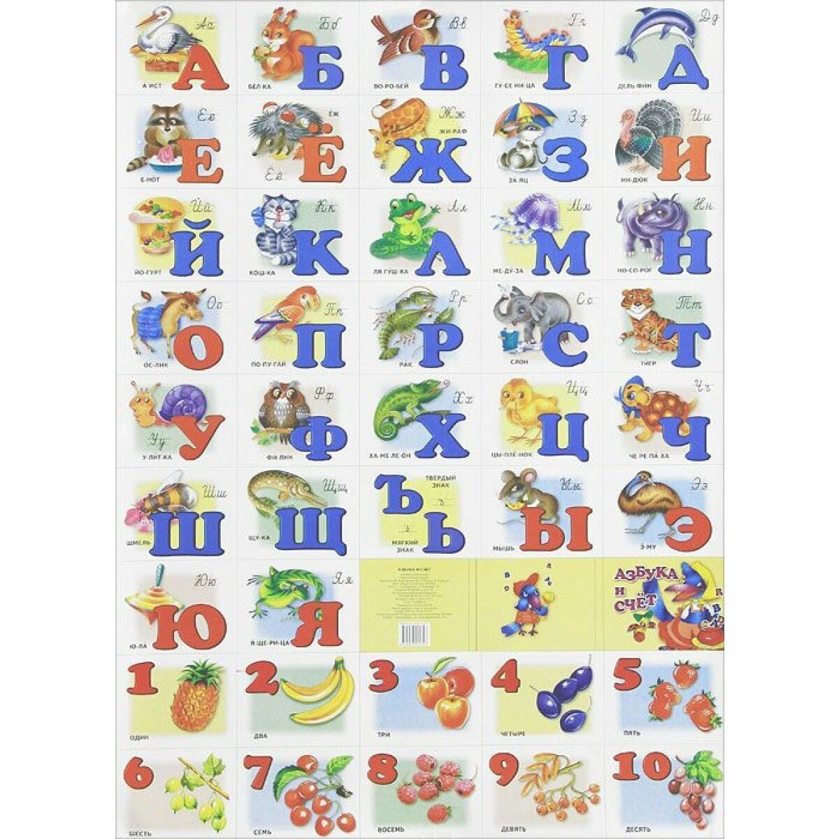 Плакат Литур-К Азбука русская с прописными буквами и цифрами, 55х77 см, 2021, cтраница 1