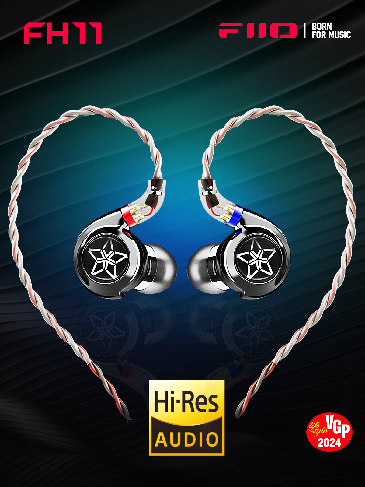 Наушники FIIO FH11 black, проводные, С-образная акустическая трубка