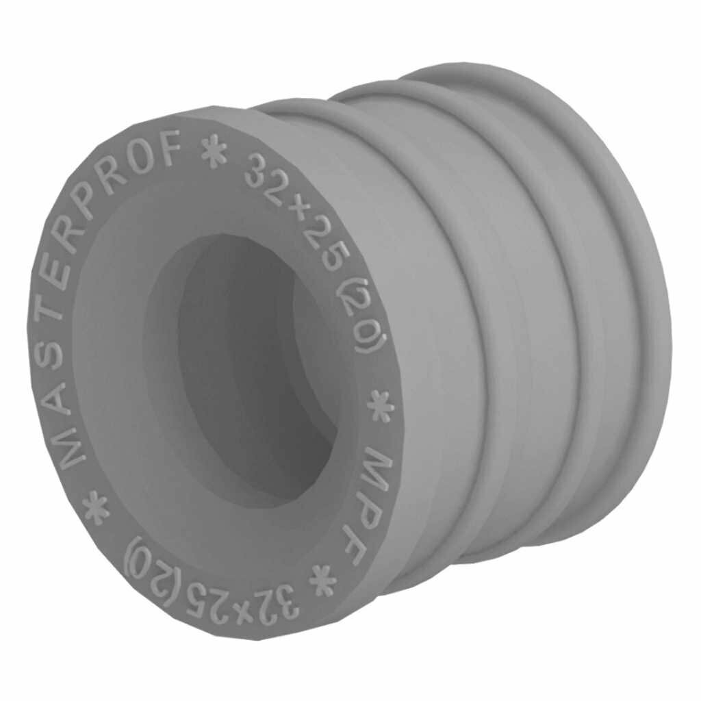Манжета переходная MasterProf 32х25 мм, ТЭП, серая, для канализации и сантехники, индивидуальная упаковка ИС.131766
