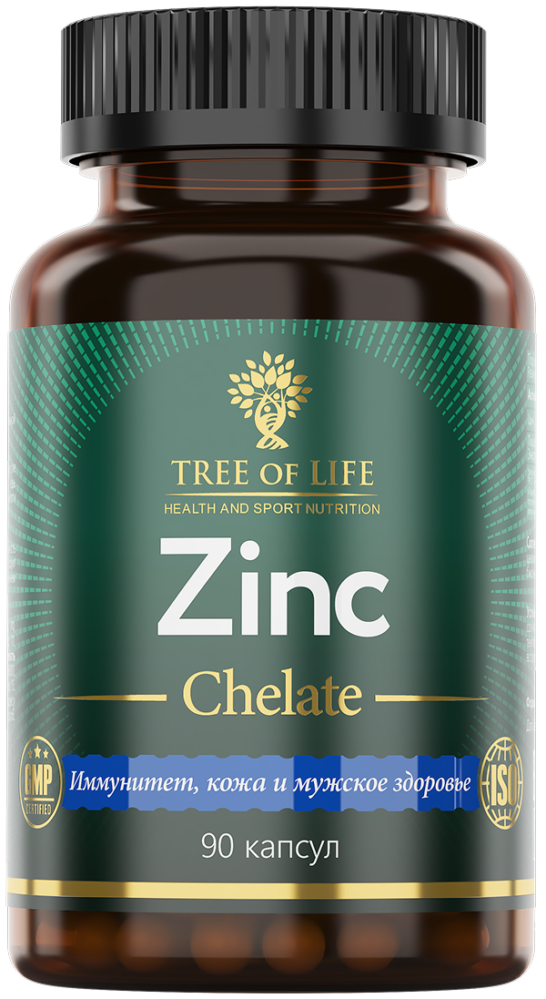Zinc Chelate 25 мг 90 капсул (Tree of Life)