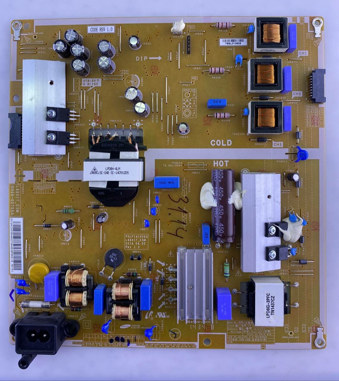Блок питания PSU: BN44-00709A, L48X1T_ESM PSLF141X06A REV1.4 для телевизора SAMSUNG UE48H6650AT , UE40H6200AK , UE48H6230AK