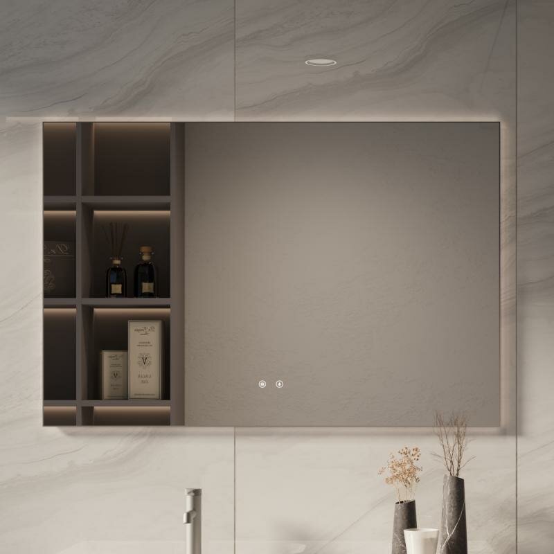 Vincea Зеркало LED VLM-4F120GM-2 1200х800 c сенсорным выключателем, антизапотевание, вороненая сталь Vincea