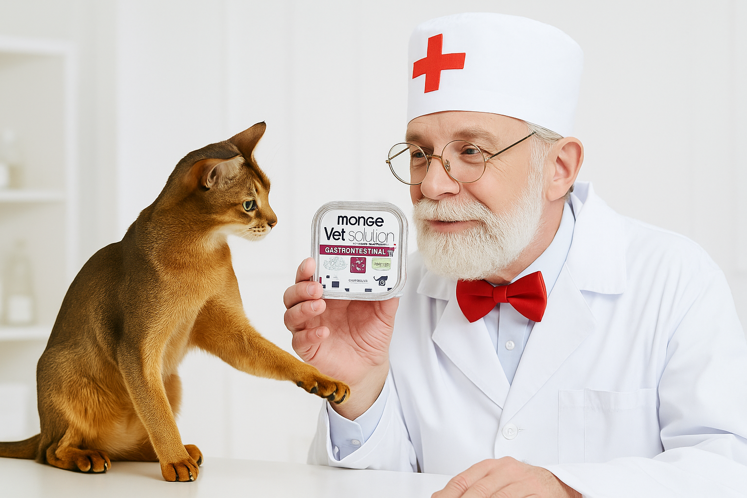 Влажный корм Monge VetSolution Gastrointestinal Cat , Ветеринарная диета при заболеваниях ЖКТ (4шт по 100г)