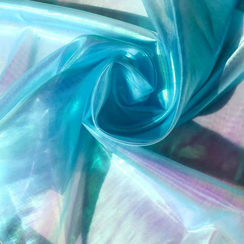 Лазерная тюлевая органза для рукоделия, разноцветная кружевная ткань 150х100 см для карнавальных костюмов, вечерних платьев, украшений и декора