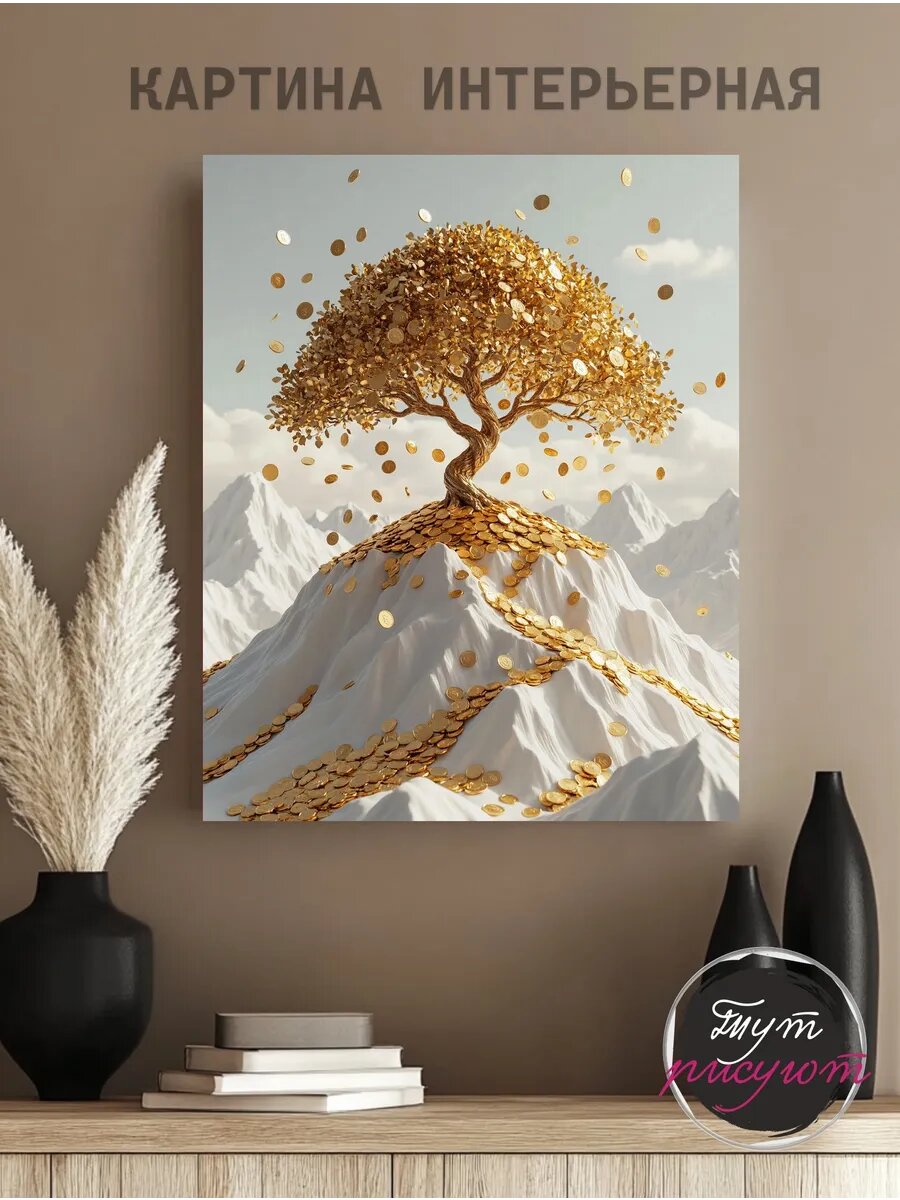 Картина интерьерная на стену Символ богатства 40х50 см
