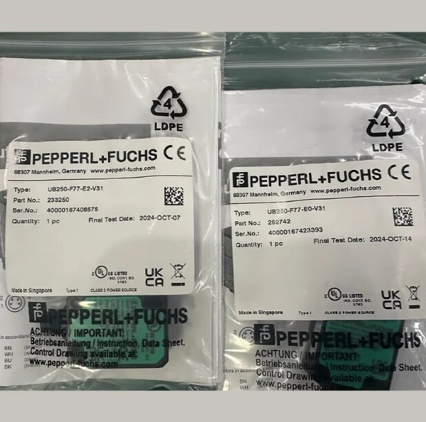 Ультразвуковые датчики PEPPERL+FUCHS UB100-F77-E0-V31, UB100-F77-E2-V31, UB250-F77-E2-V31