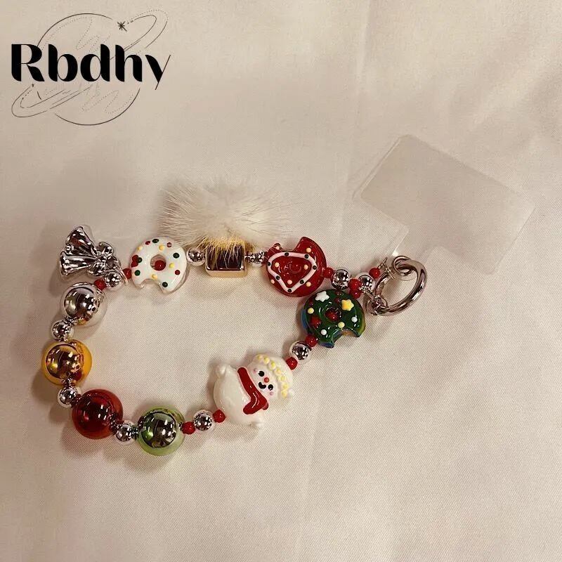 Модный ремешок для телефона с бусинами - стильный брелок с подвесками (1 шт)