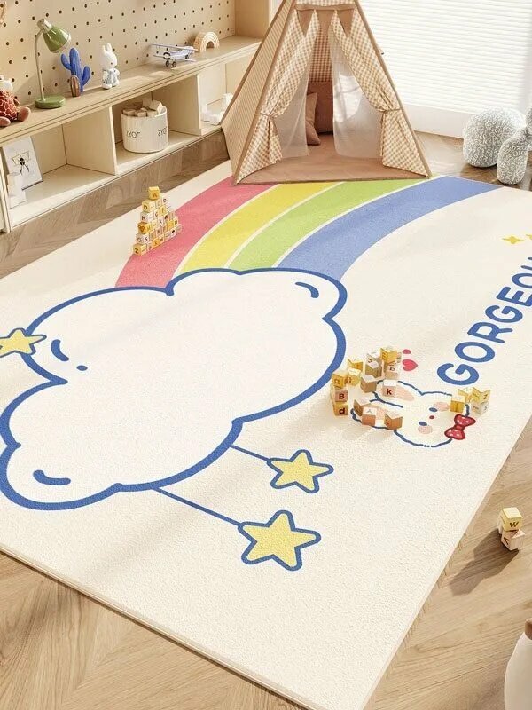 Коврик детский складной 120х200 см, игровой развивающий для ползания на пол для новорожденных и малышей