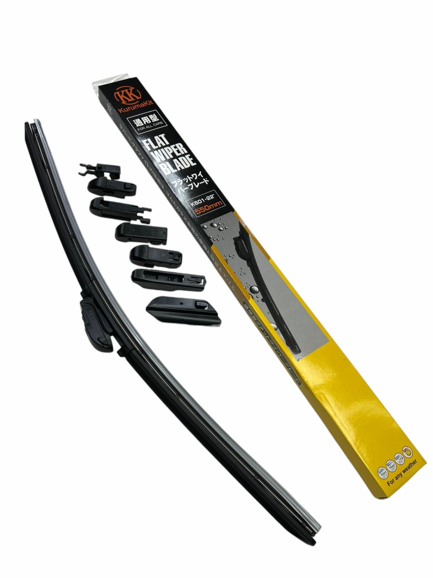 Щетка стеклочистителя бескаркасная для Китайских автомобилей 22/550mm крепление HOOK крючок KURUMAKI