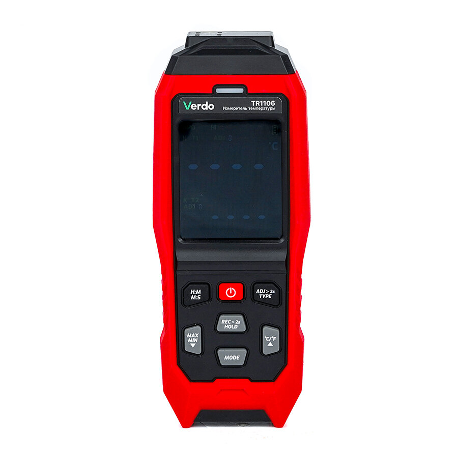 Термометр с поверкой (-75…+1200 С) с выносным зондом К/J-типа VERDO TR1106, двухканальный, Госреестр