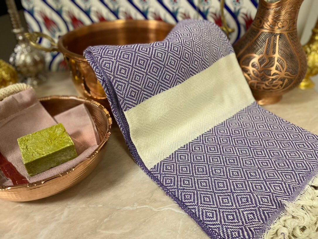 Пештемаль "Эльмаш", хлопок 100%, 180x100см, производство Турция фиолетовая