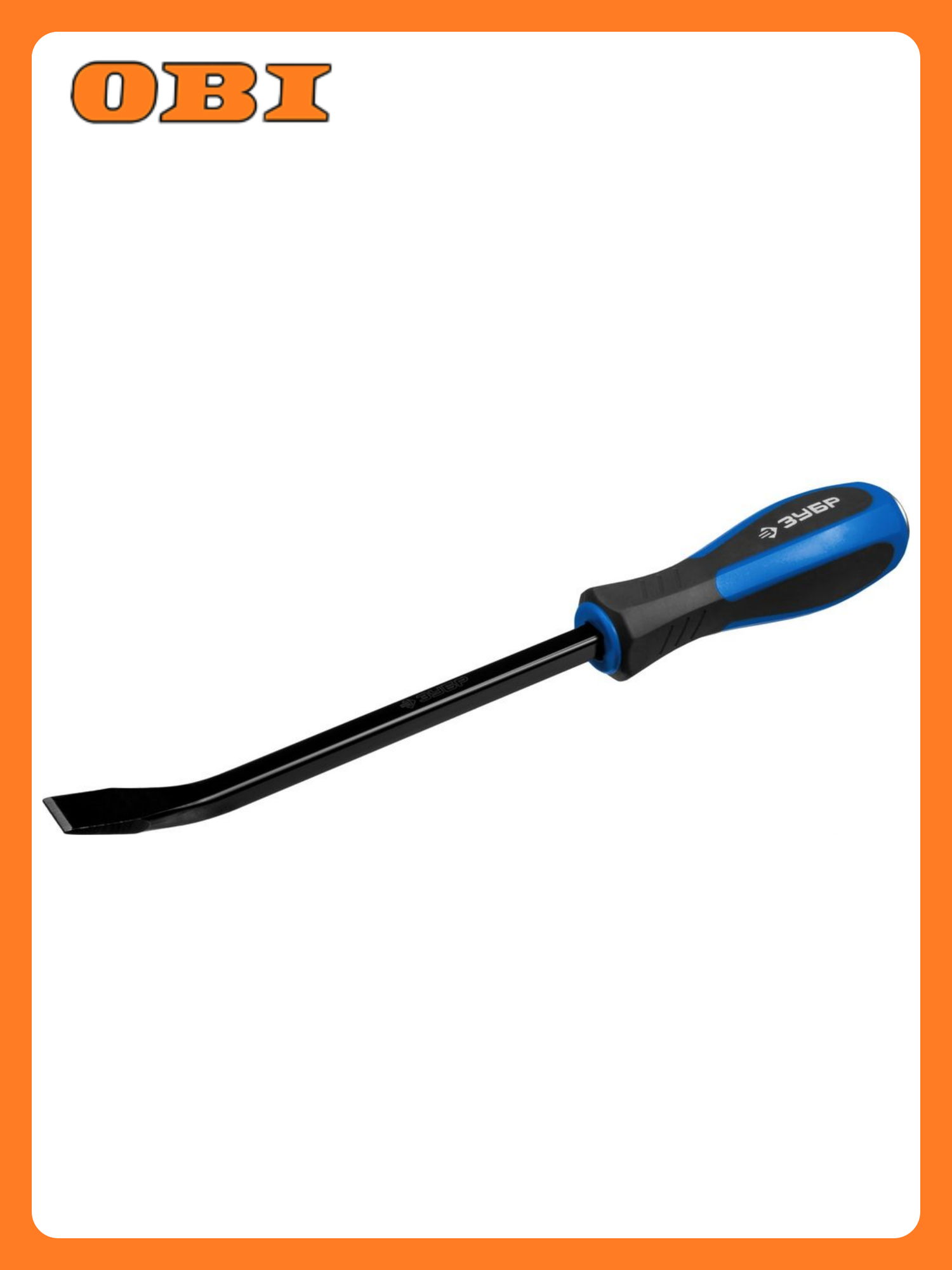 Монтировка-гвоздодёр ЗУБР, Cr-V сталь, двухкомпонентная рукоятка, 30 см