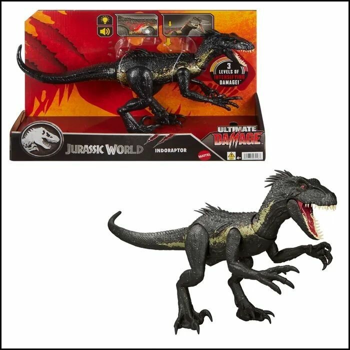 Динозавр Индораптор Mattel Jurassic World Ultimate Damage (свет, звук)