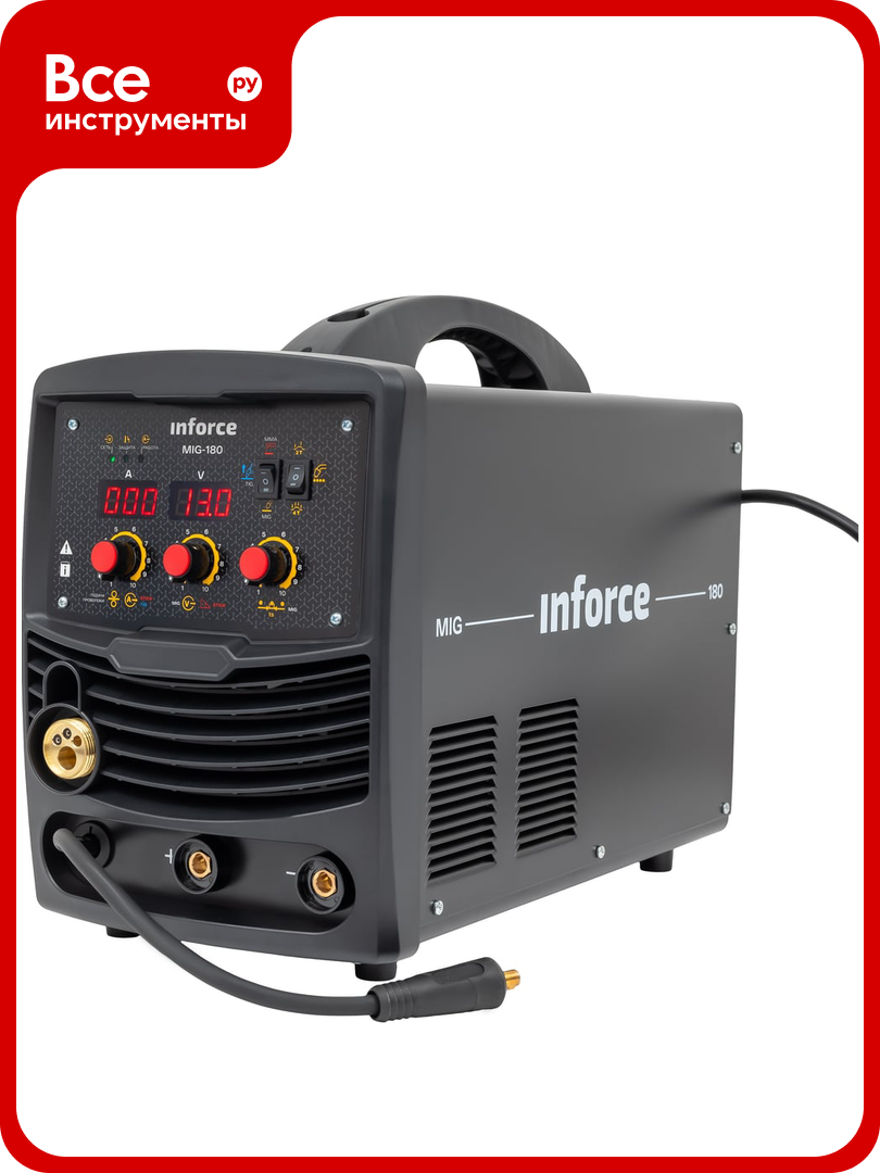 Сварочный полуавтомат-инвертор Inforce (180 A; EURO; ПВ 75%) MIG-180 04-08-02, для профессионального использования