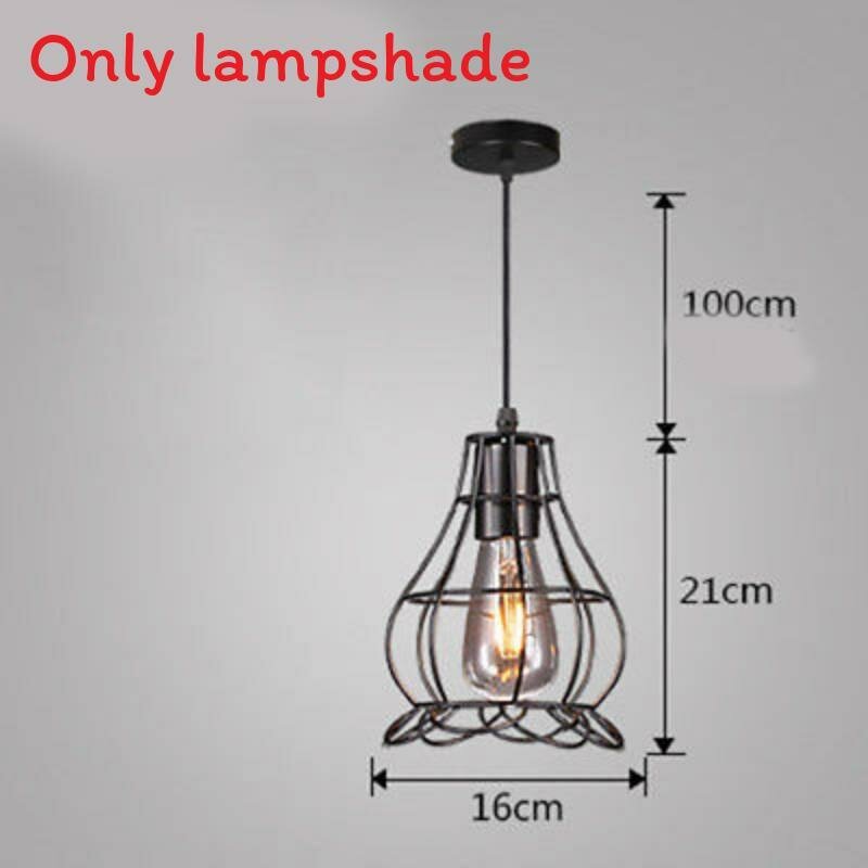Светильник vintage iron edison pendant light industrial loft bar led chandelier, style b