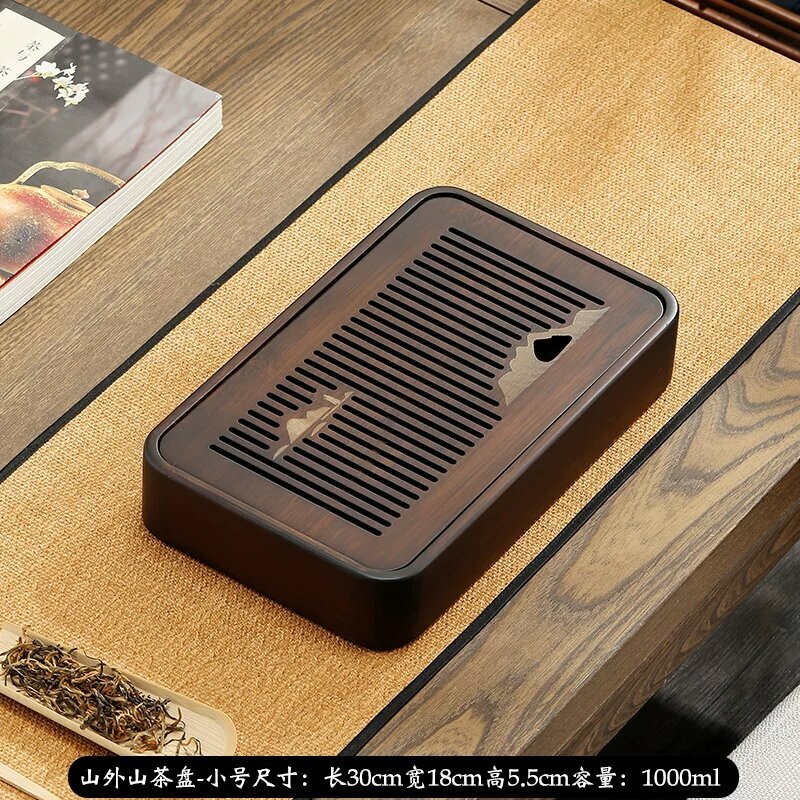 Бамбуковый поднос для чая цвета грецкого ореха, бытовой чайный столик для хранения воды, небольшой чайный столик,