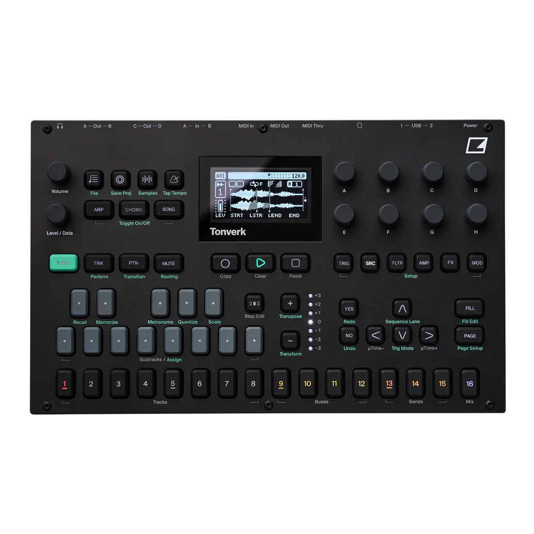 Полифонический сэмплер Elektron Tonverk, 8 стерео треков, 4 шины, система эффектов