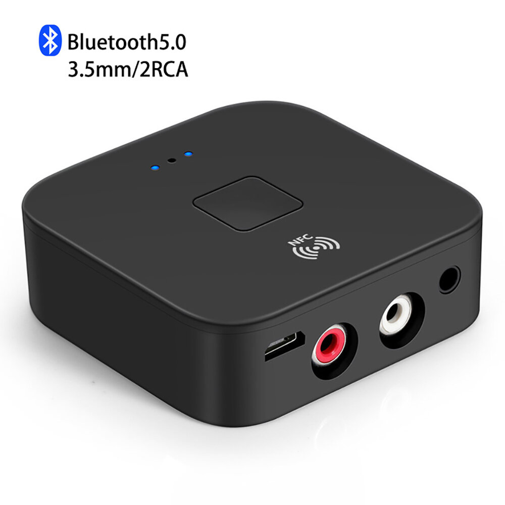 Приемник Bluetooth 5.0 Беспроводной 3,5 мм Разъем AUX NFC для 2 RCA Аудио Стерео Адаптера