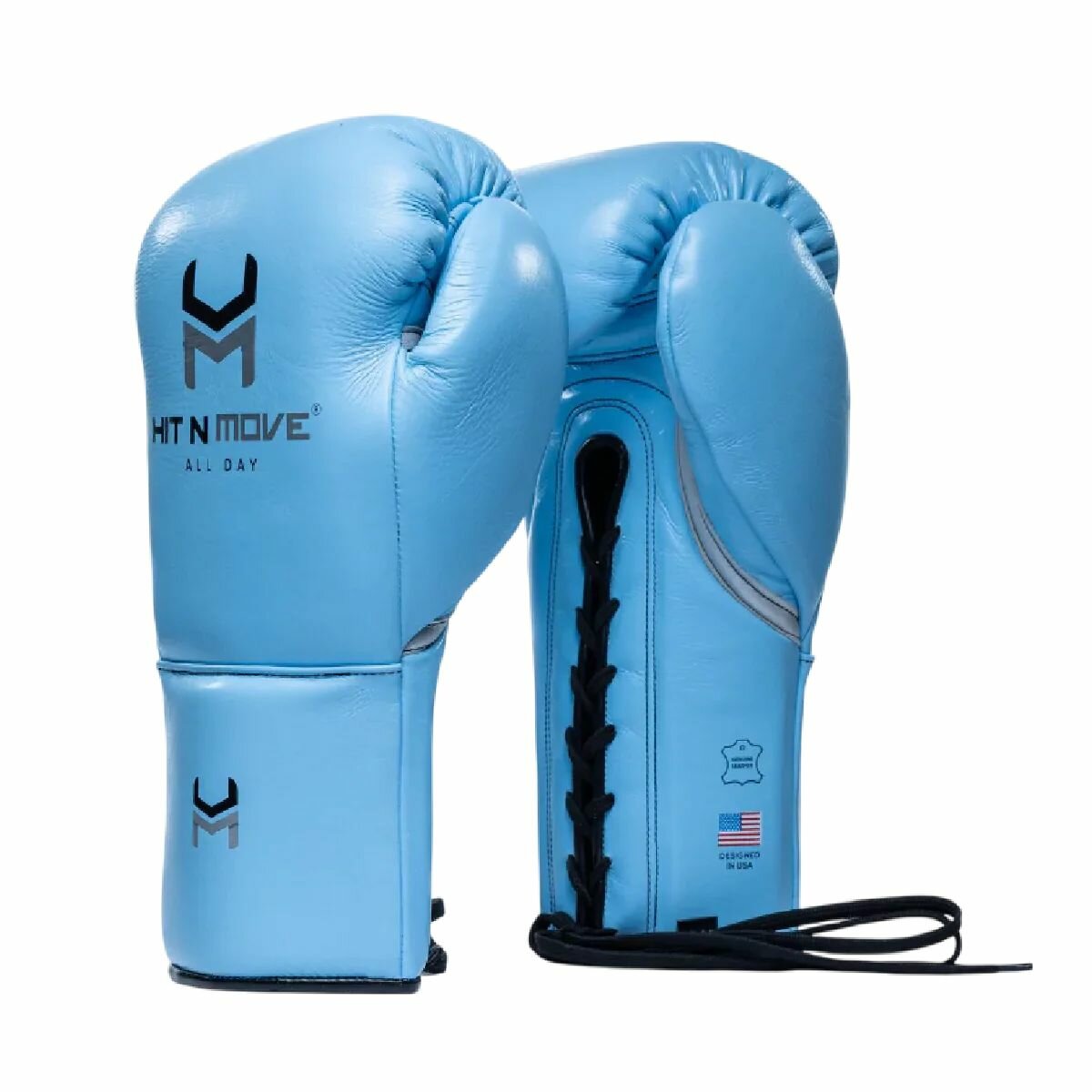 Перчатки боксерские HIT N MOVE Suvari Horse Hair Boxing Gloves (Lace up), 12 унций, голубые