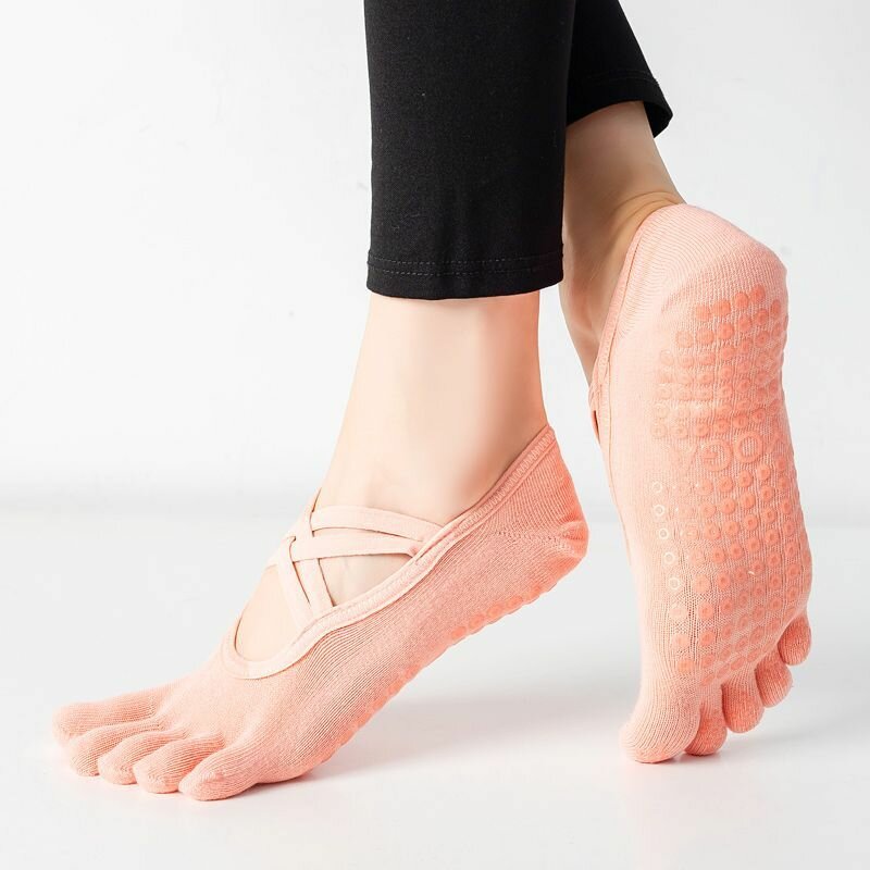 Женские спортивные носки для йоги с пятью пальцами без ремней и открытой спиной, 1 пара