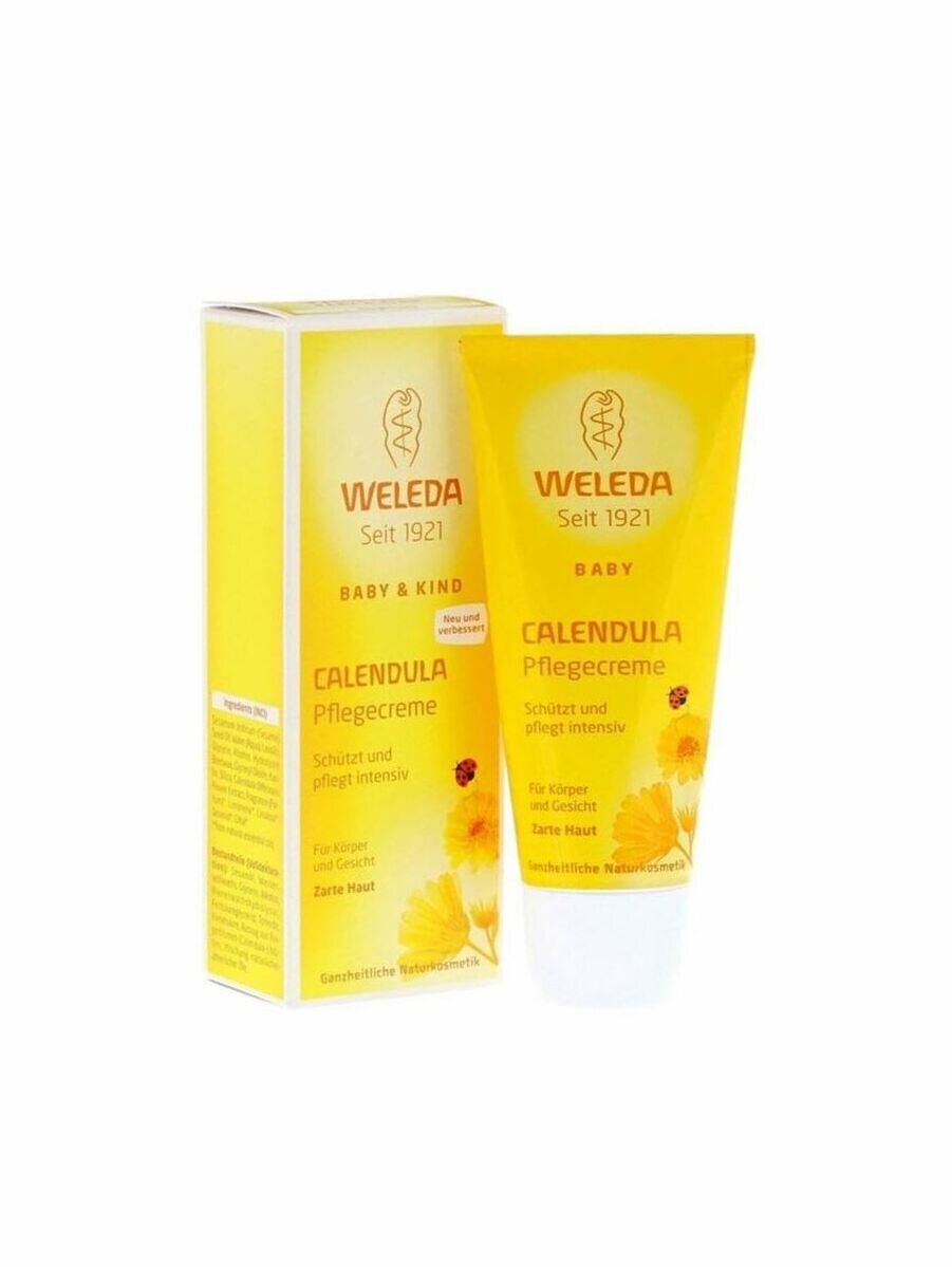 Крем Weleda Для Малышей Крем питательный Календула, Детский питательный крем для тела с календулой, 75 мл