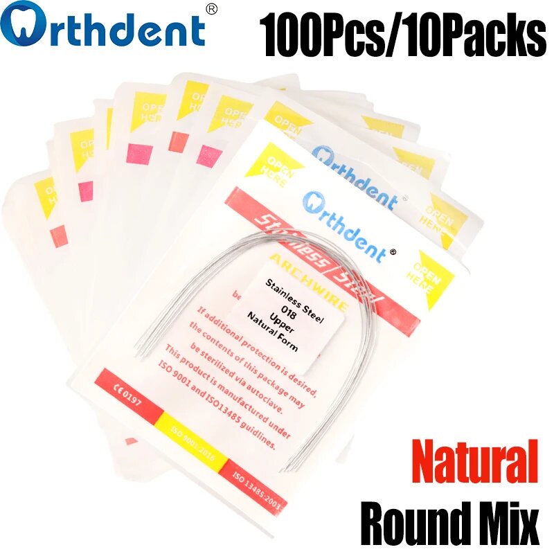 Арки Orthdent из нержавеющей стали, Round Mix, 100 шт