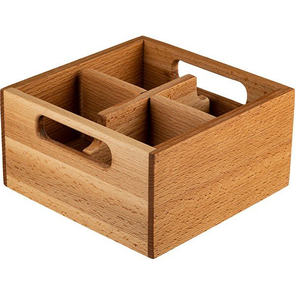 Подставка для мельниц для специй, бук, 17✕17✕10 см, светлое дерево (PPwood)