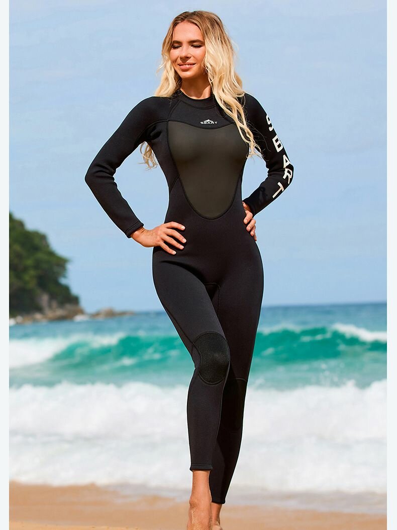 Женский цветной неопреновый гидрокостюм толщиной 3 мм для защиты тела, серфинга на пляже, сноркелинга и плавания.