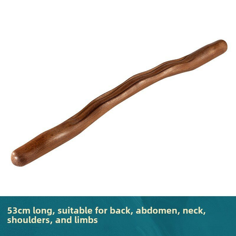 Деревянная палка для разминки сухожилий из бука, домашняя палка для скрейпинга, универсальная упражнительная палка, инструмент для специальной сушки сухожилий, массажная палка (длина 52 см + 100 мл масла для скрейпинга)