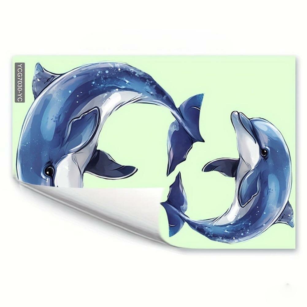 Светящиеся наклейки с дельфинами подходят для оформления окон гостиной, праздничных наклеек