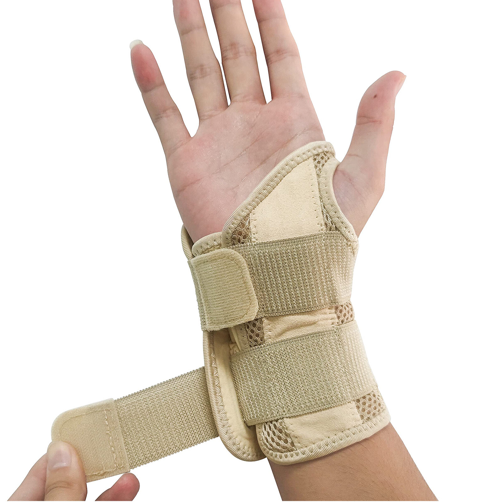 Направляющее изделие для запястья Carpal Tunnel для правой и левой руки мужчин и женщин, ночные поддержки для запястья с фиксаторами, стабилизатором руки с компрессионным рукавом и регулируемыми ремнями, материал: ткань OK, ПУ, стальная пластина, цвет: