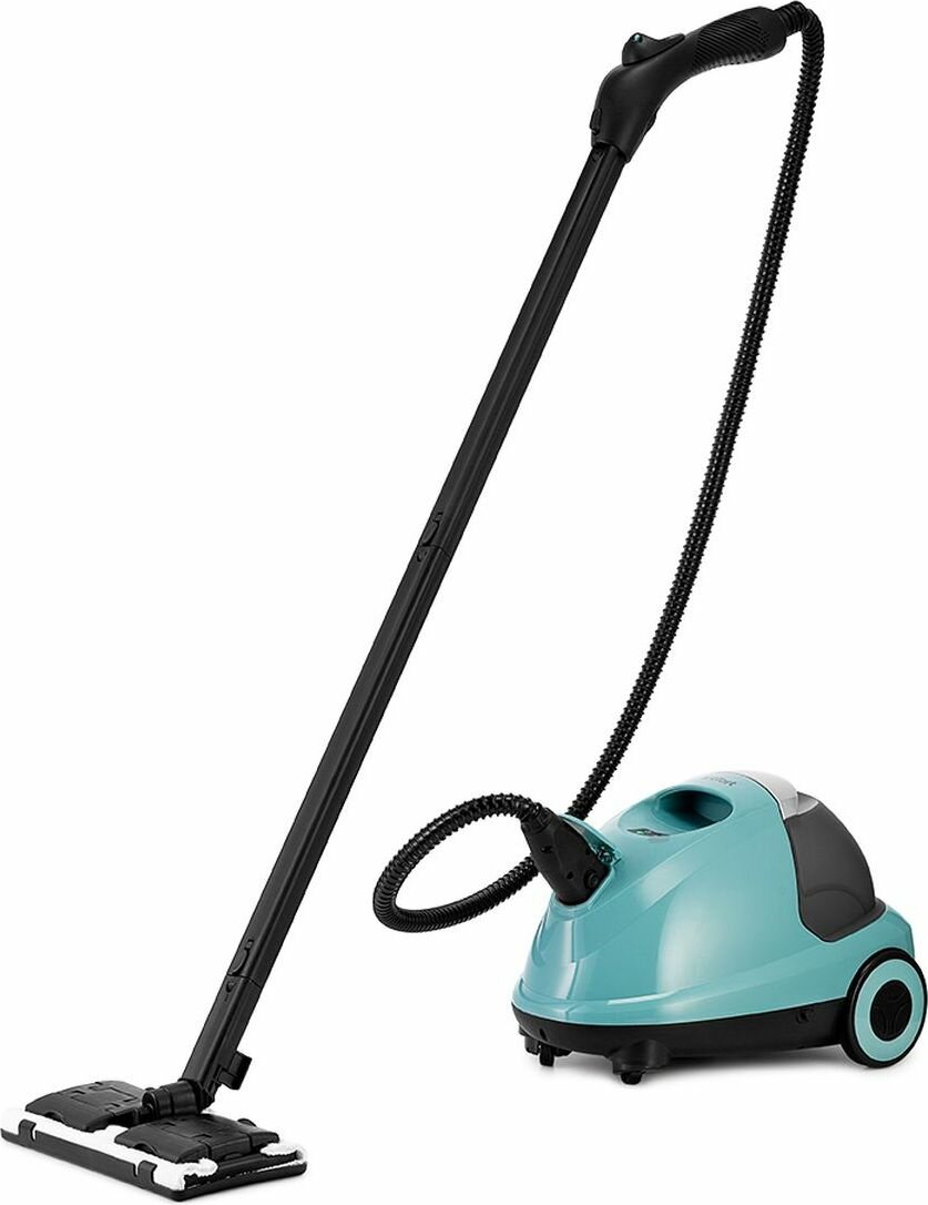 Пароочиститель Kitfort КТ-9187 черный/бирюзовый, мощность 2 кВт, резервуар 2,5 л