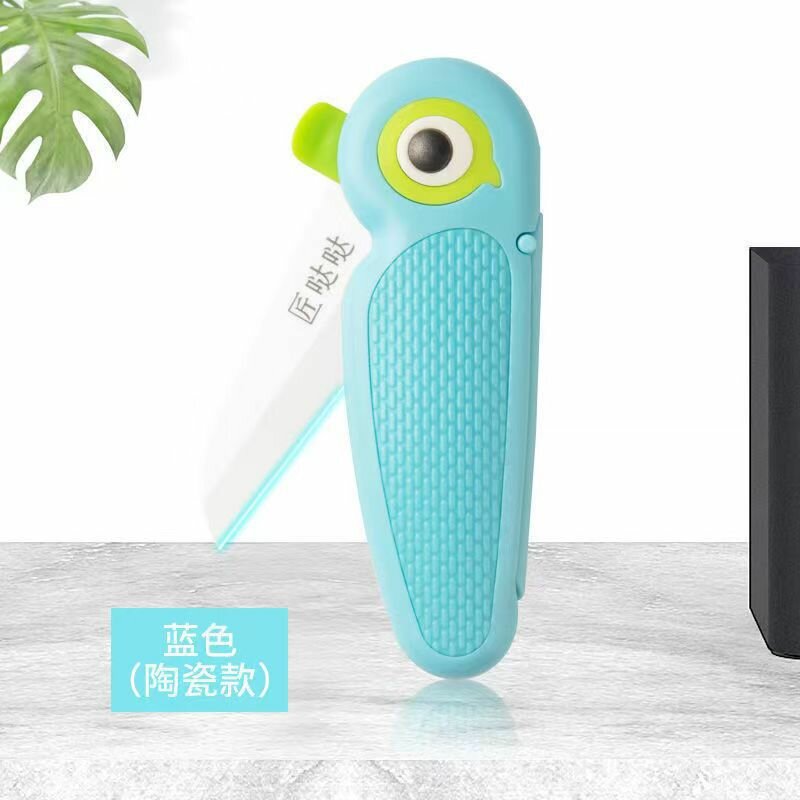 В наличии Домашний маленький птичий керамический нож Нож для детского питания Нож Янцзян в мультяшном стиле Складной фруктовый нож Овощечистка Оптом