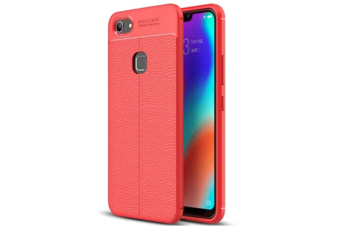 Чехол панель-бампер Чехол. ру для Vivo Y83 из прочного силикона с матовой отделкой «под карбон» красная
